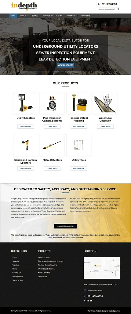 B2B WordPress Website Design Case Study - Indepth Utilities