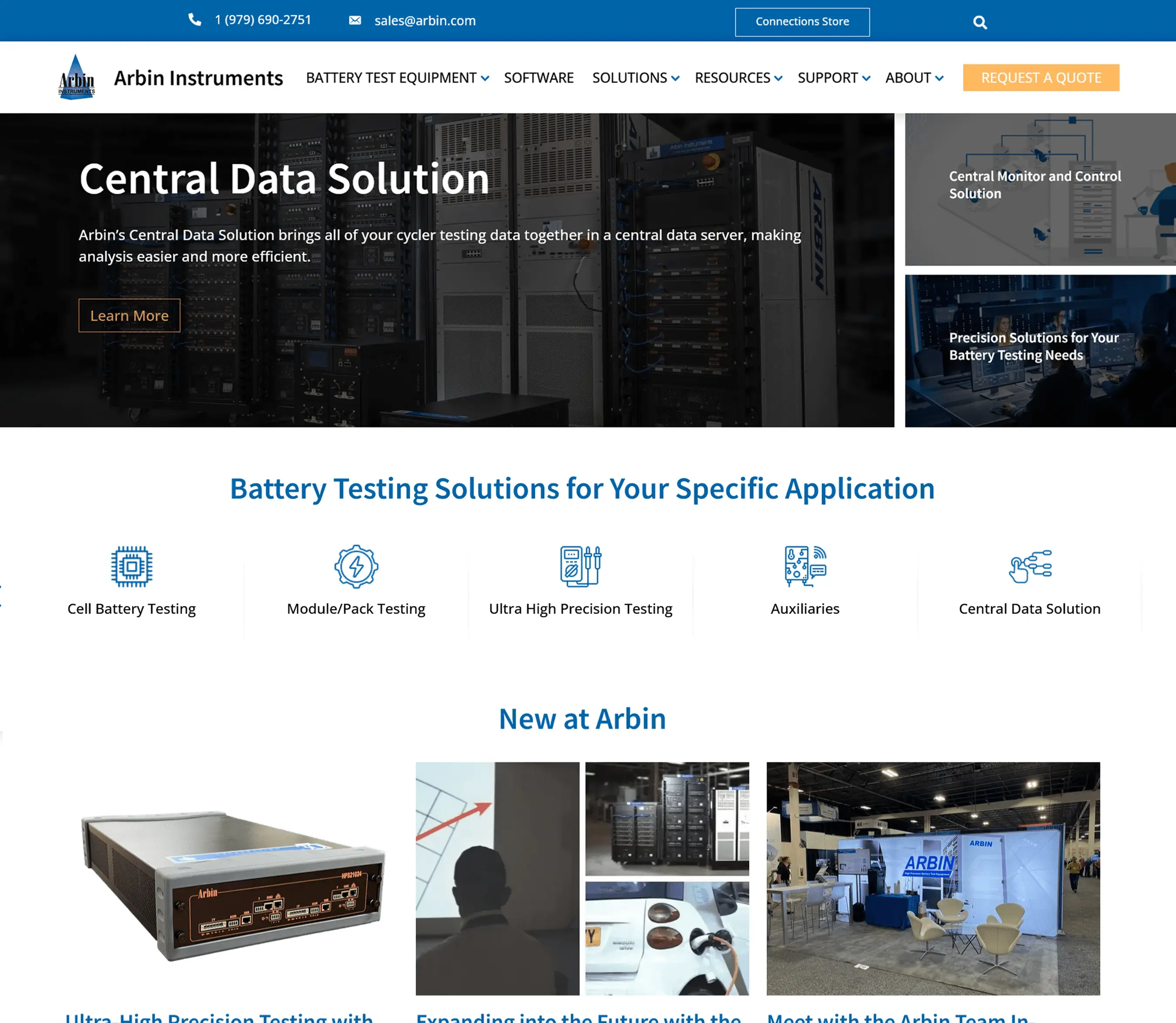 Arbin Instruments Case Study | Advanced Battery Testing Web Design